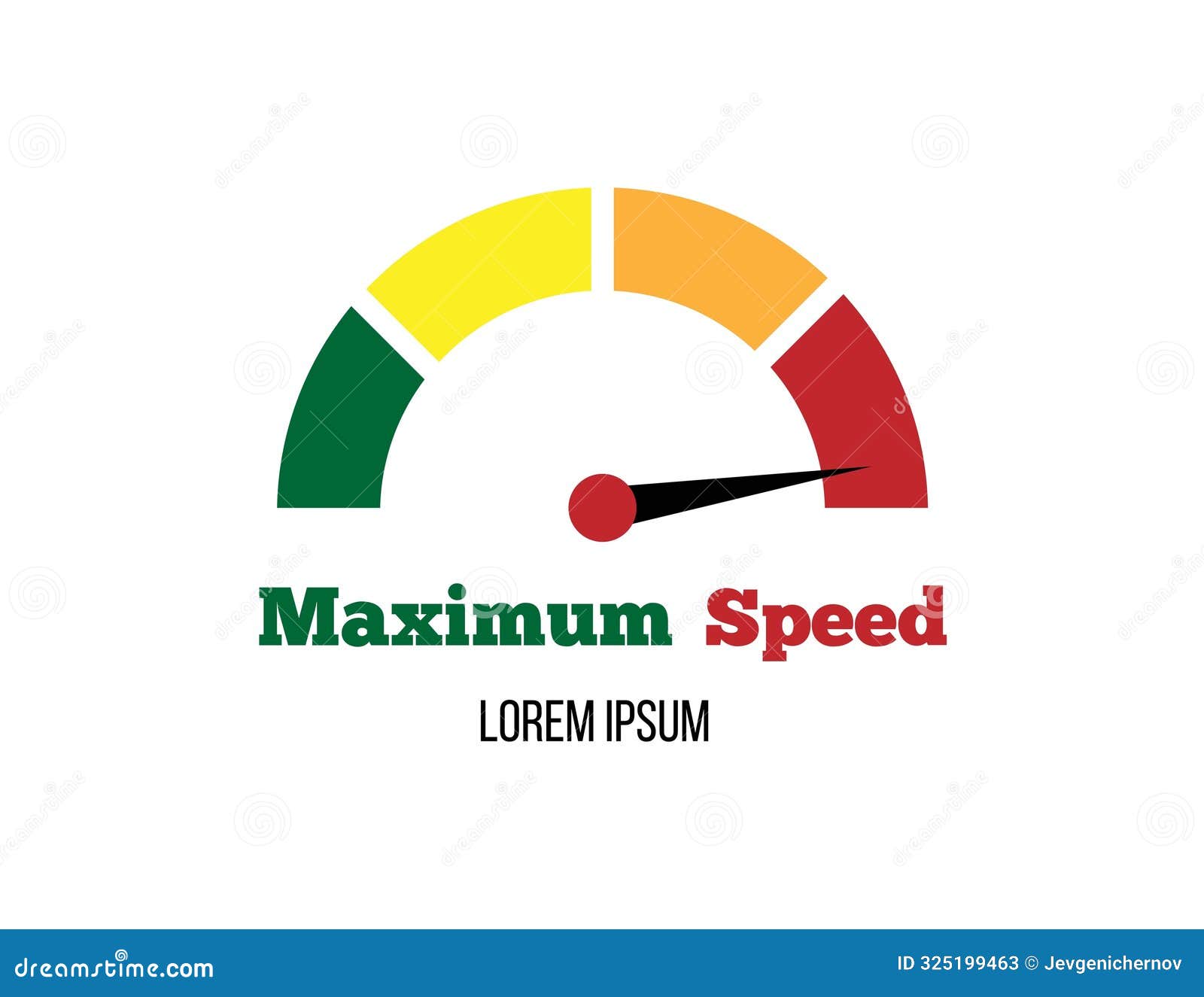 Speedometer Showing Maximum Speed Stock Illustration - Illustration of ...