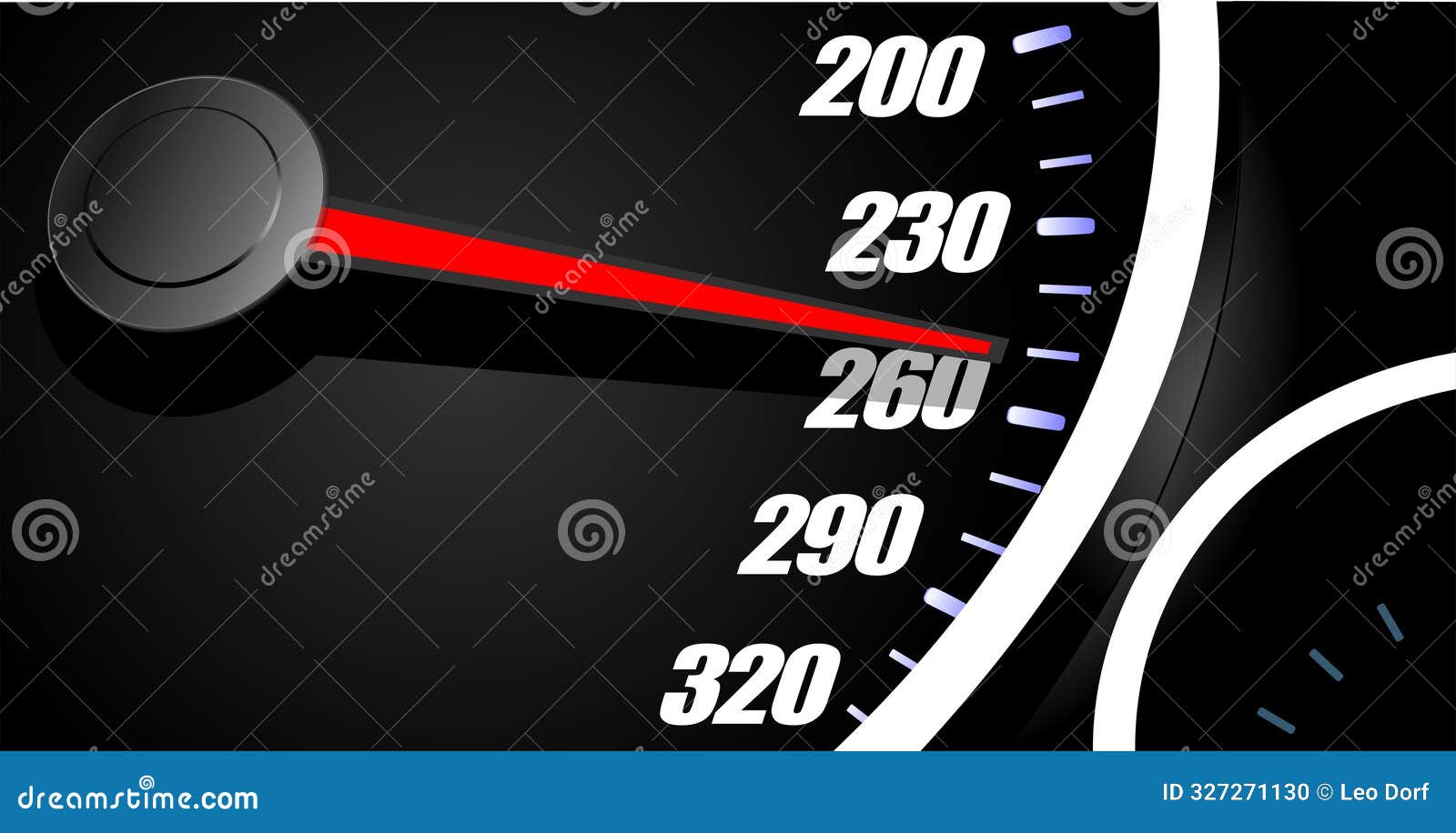 Speedometer Showing Speed Limit Exceeding with Red Needle Stock Photo ...