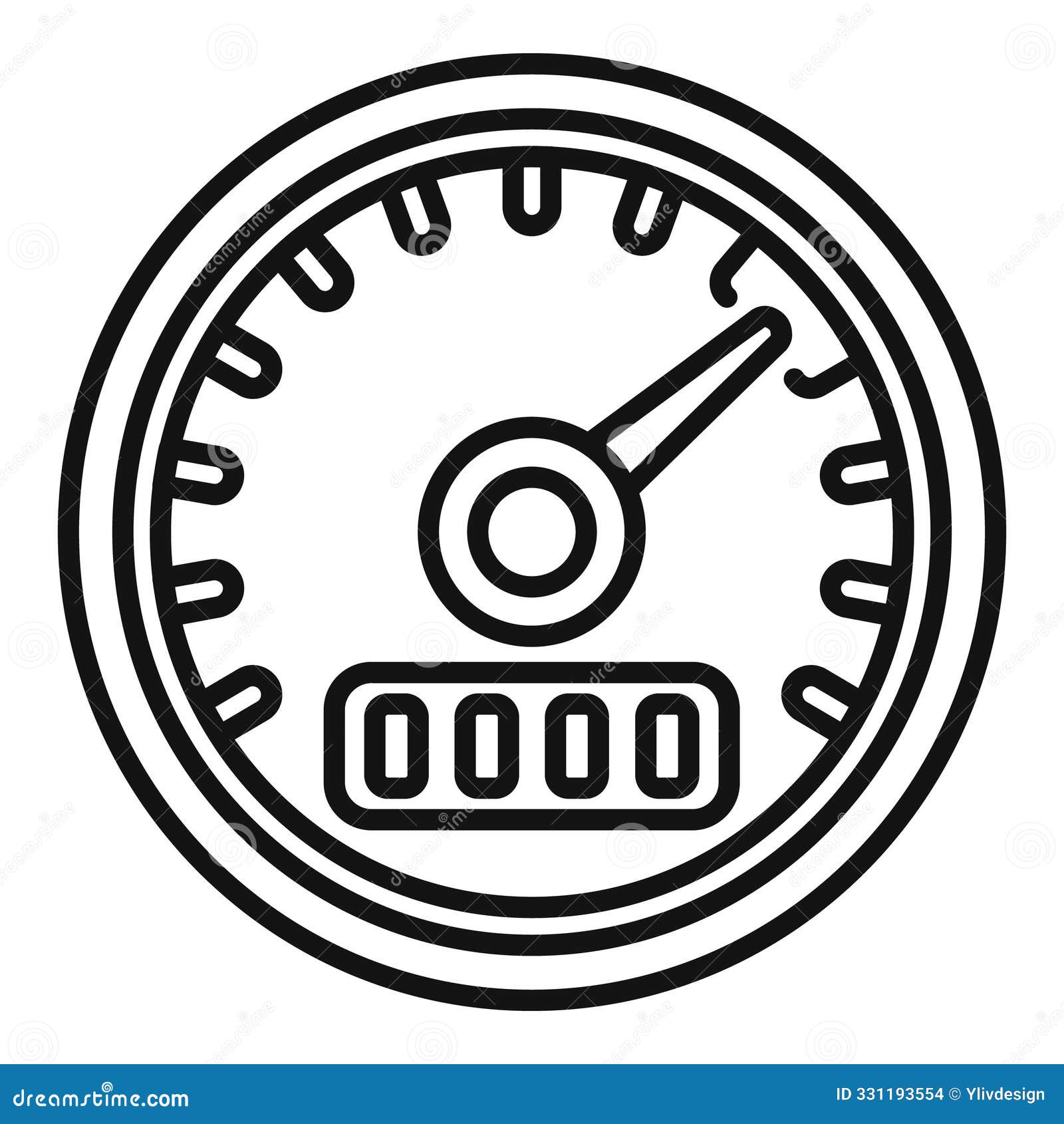 Speedometer Zero Speed Indication Dashboard Vector Illustration ...