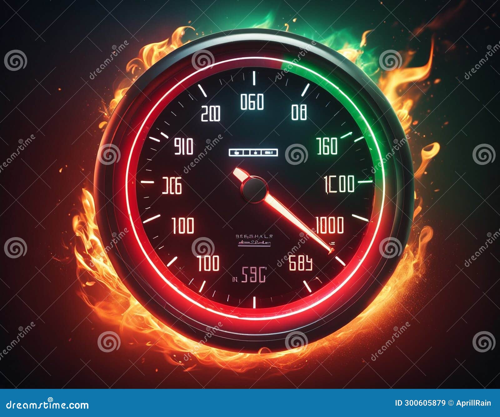 A Speedometer Shrouded in Flames Stock Image - Image of inferno ...