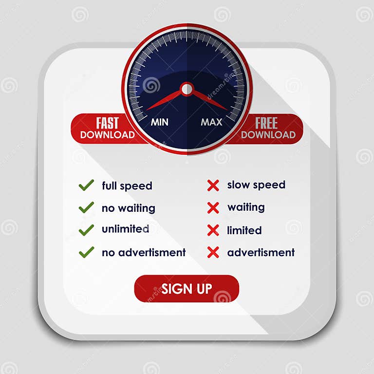 Speedometer with Slow and Fast Download Stock Vector - Illustration of ...