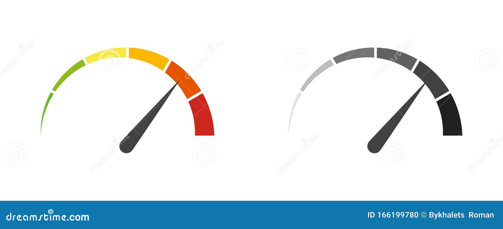 Speedometer Speed Car Auto Dashboard Vector Isolated Icons. Fast Time ...