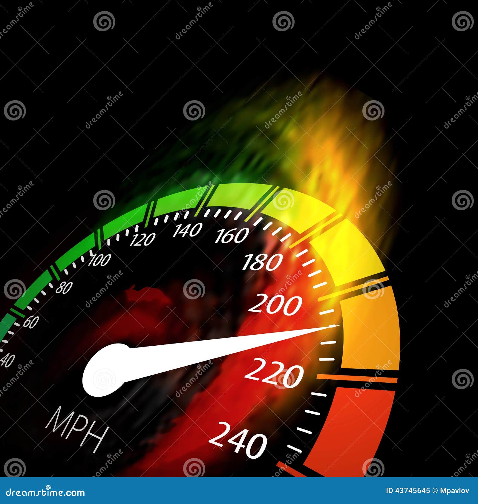 Speedometer with Speed Fire Path Stock Vector - Illustration of engine ...
