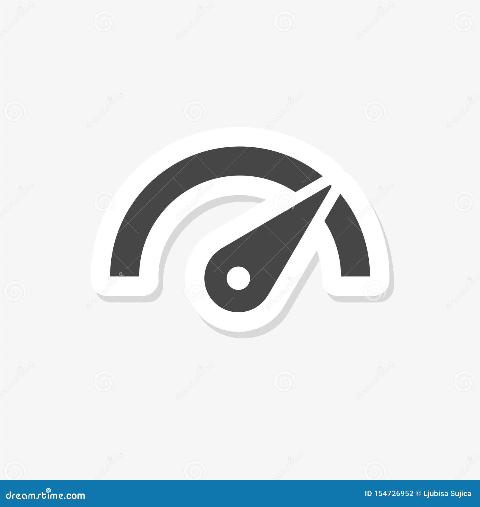 Speedometer Sticker on White Background. Speedometer Icon in Modern ...
