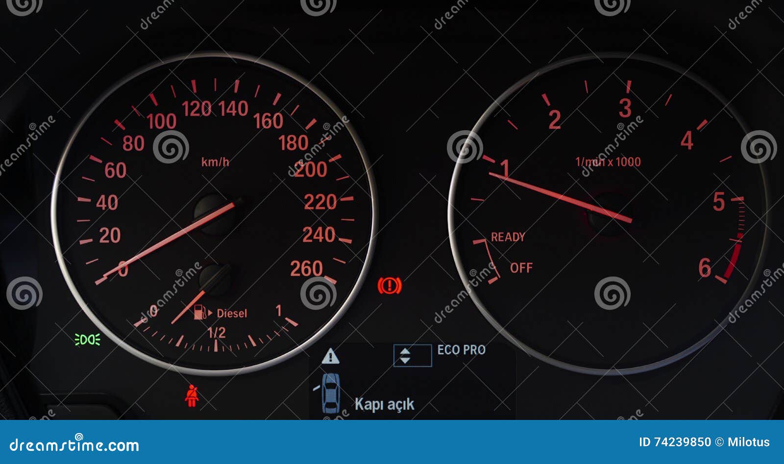 Speedometer and Tachometer stock photo. Image of industry - 74239850