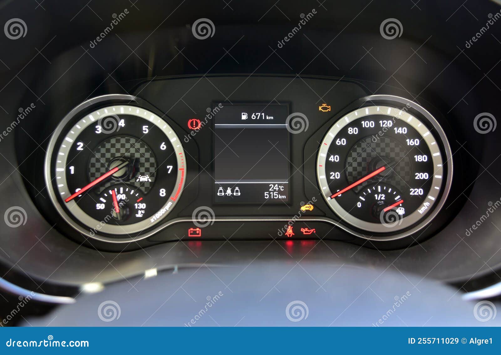 Analog Instrument Panel in a Passenger Car Stock Image - Image of ...