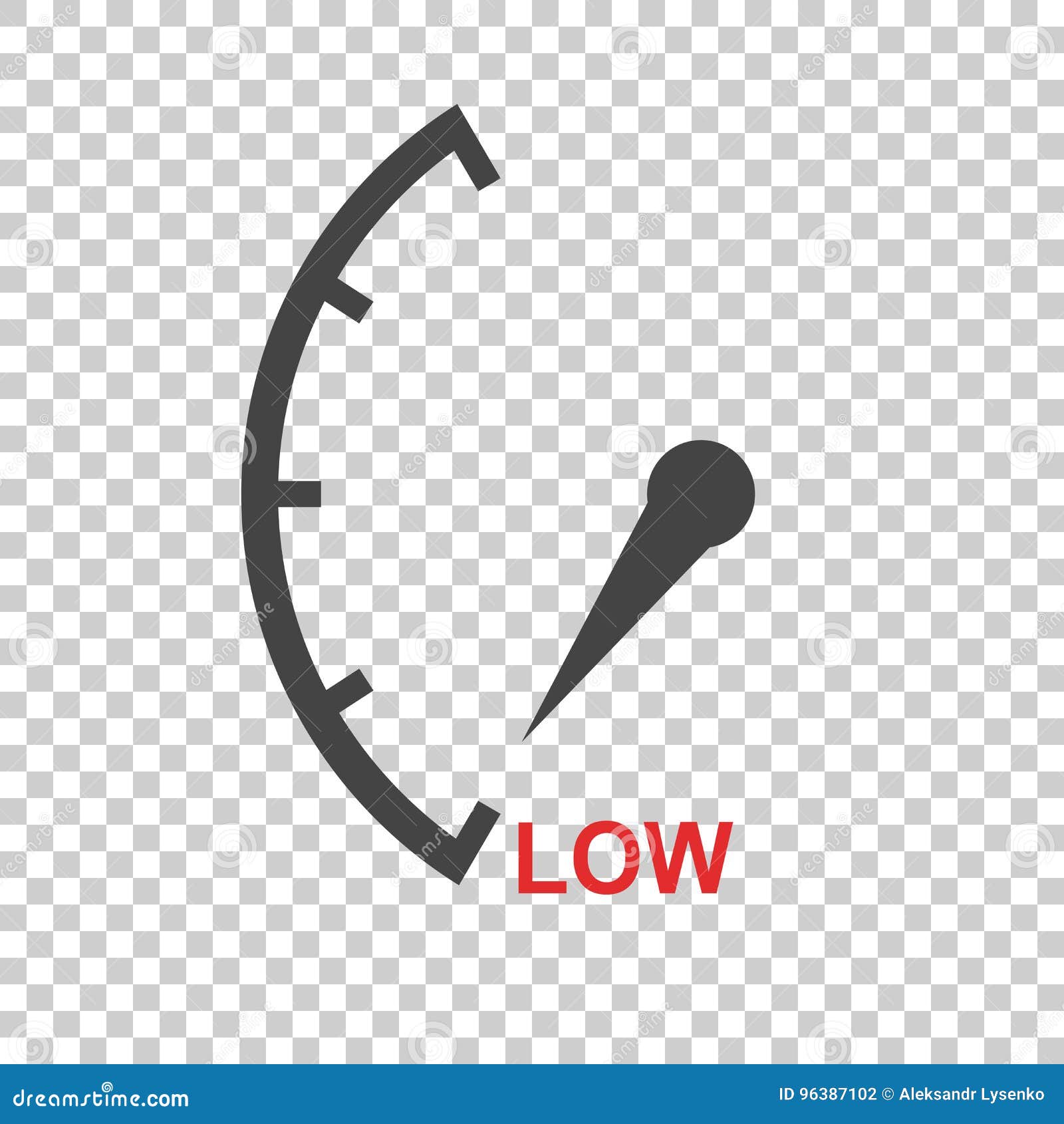 Speedometer, Tachometer, Fuel Low Level Icon. Flat Vector Illustration ...
