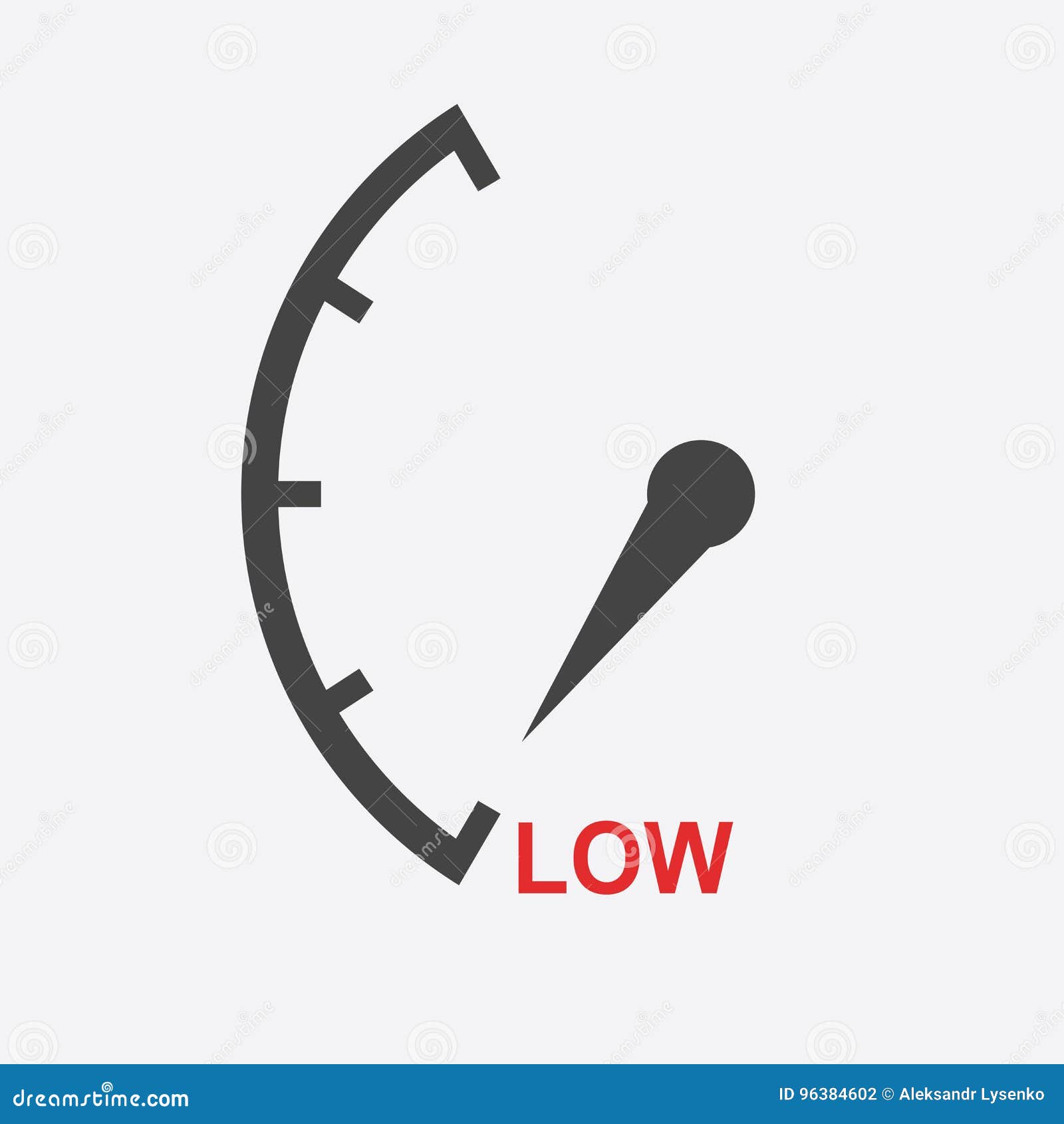 Speedometer, Tachometer, Fuel Low Level Icon. Flat Vector Illustration ...