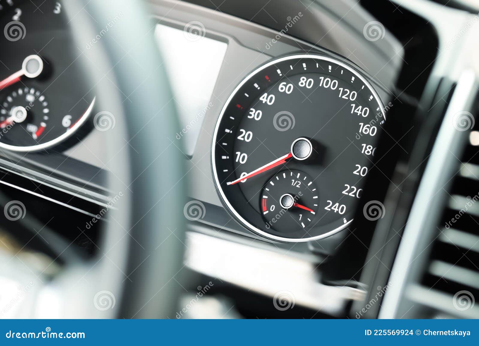 Speedometer and Tachometer on Modern Car Stock Photo - Image of circle ...