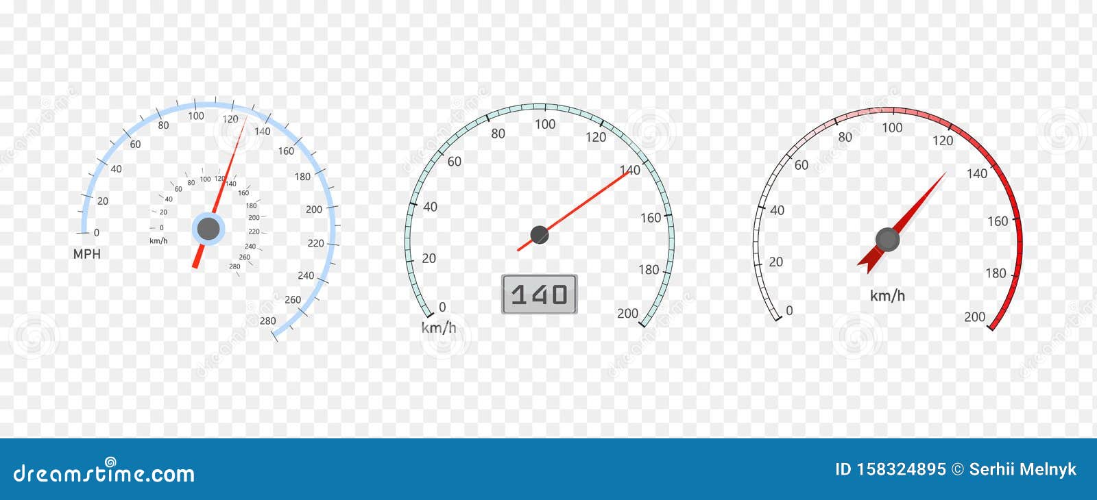 Speedometer and Tachometer Scales Stock Vector - Illustration of ...