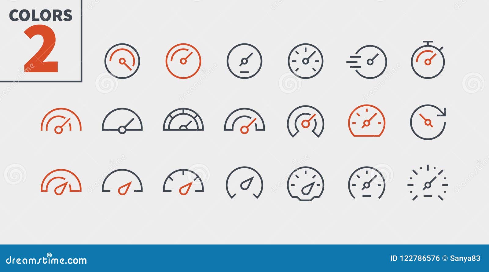 Speedometer UI Pixel Perfect Well-crafted Vector Thin Line Icons 48x48 Ready for 24x24 Grid for ...