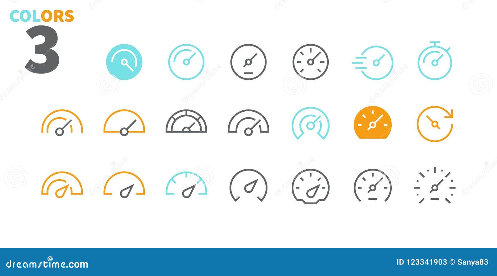 Speedometer UI Pixel Perfect Well-crafted Vector Thin Line Icons 48x48 Ready for 24x24 Grid for ...