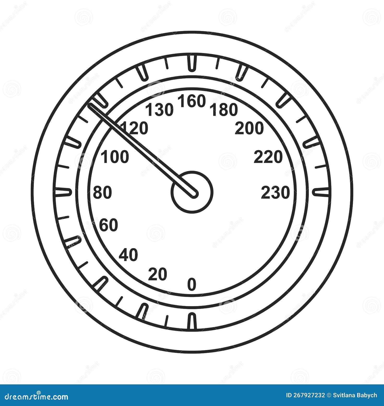 Speedometer Vector Icon.Outline Vector Icon Isolated on White ...