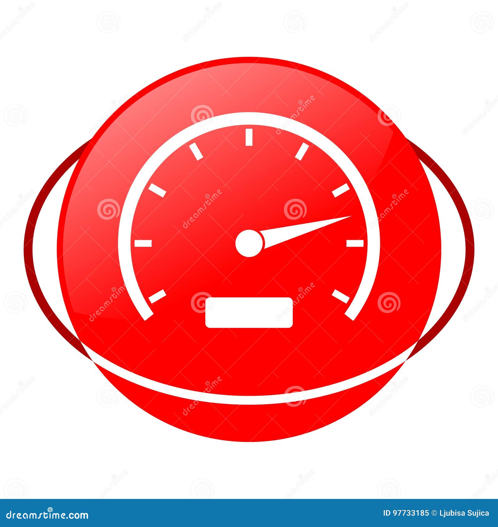Speedometer Vector Illustration, Red Icon Stock Vector - Illustration ...