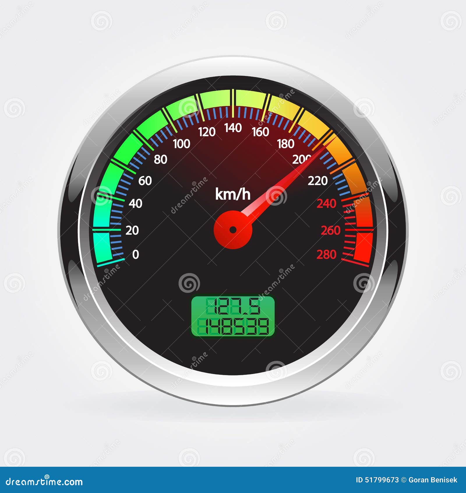 Speedometer stock vector. Illustration of motorized, gauge - 51799673