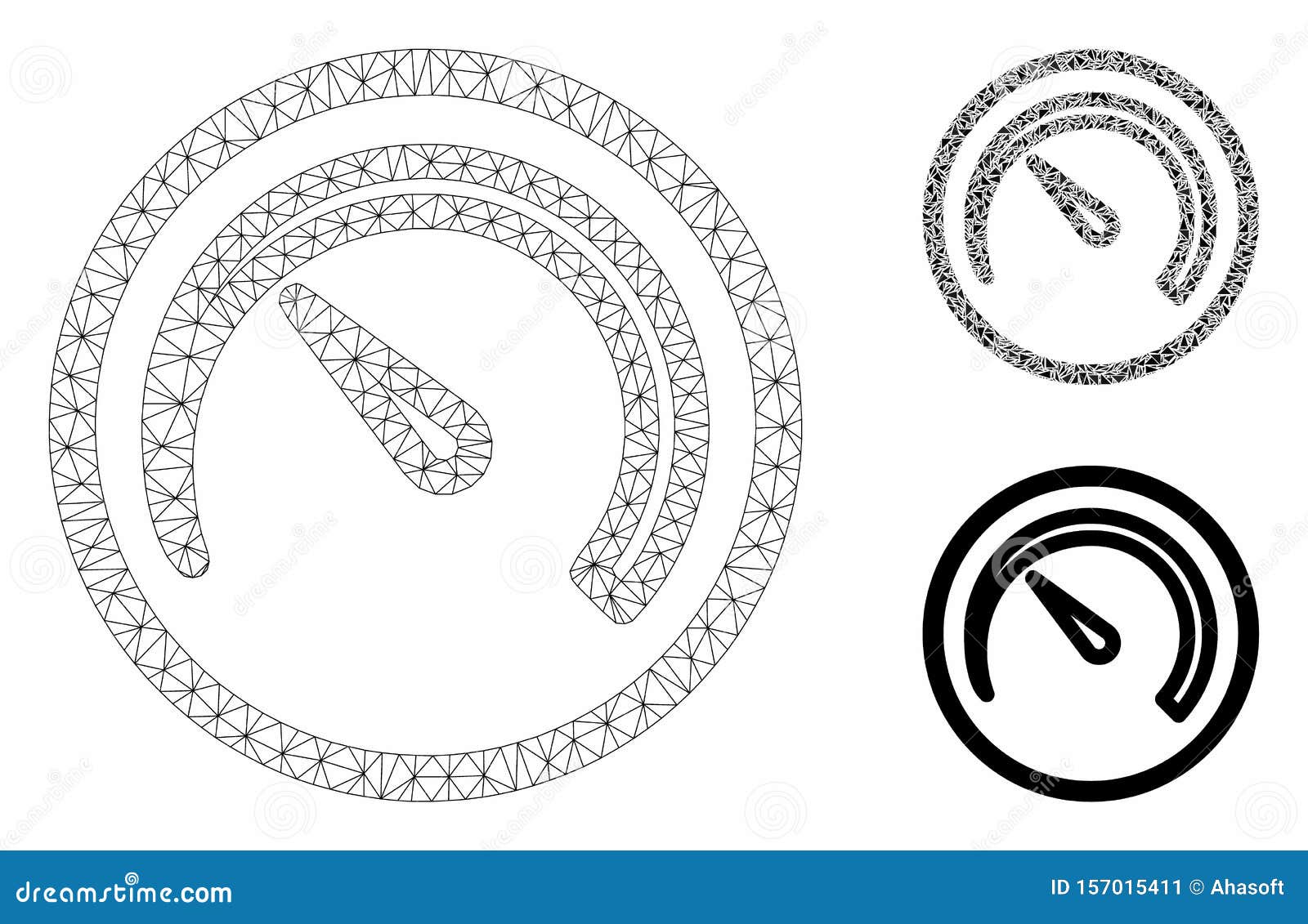 Speedometer Vector Mesh 2D Model and Triangle Mosaic Icon Stock Vector ...