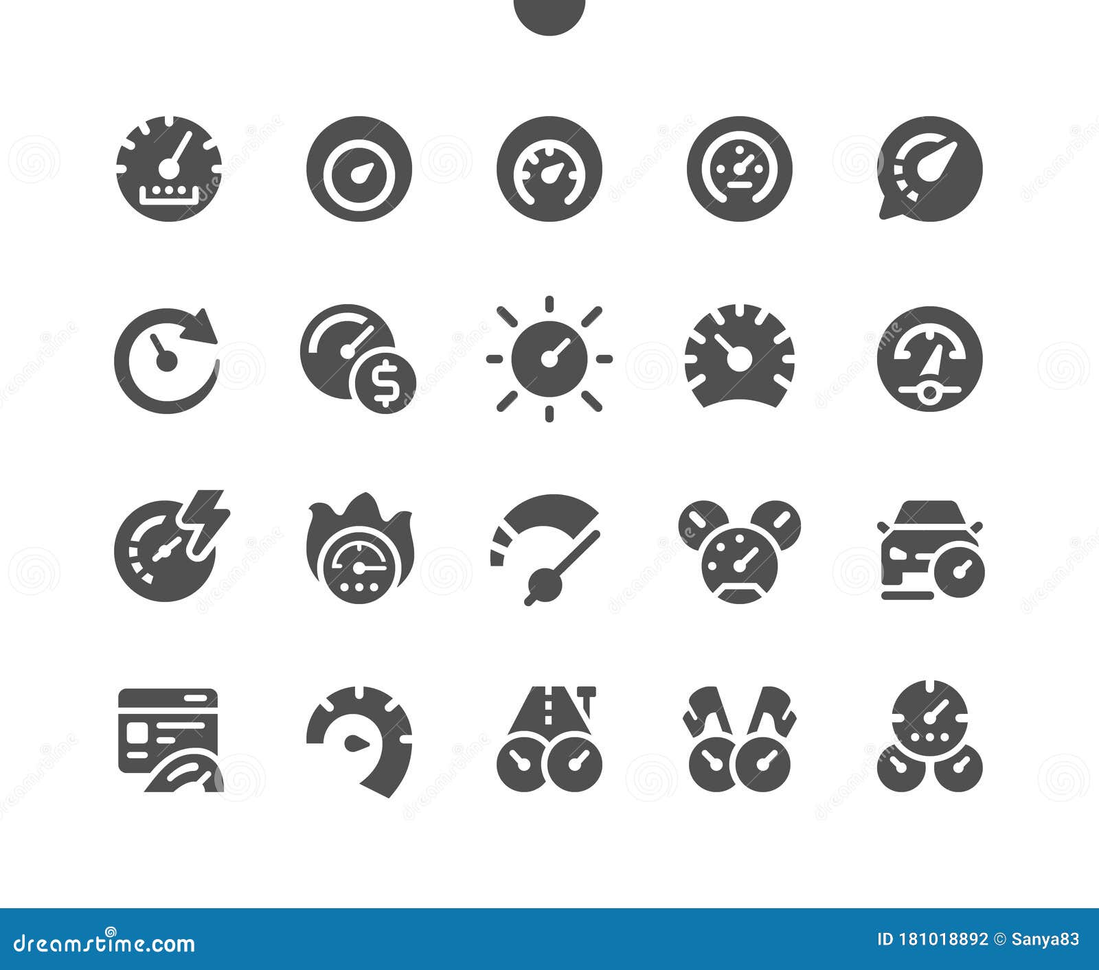 Speedometer Well-crafted Pixel Perfect Vector Solid Icons Stock Vector ...