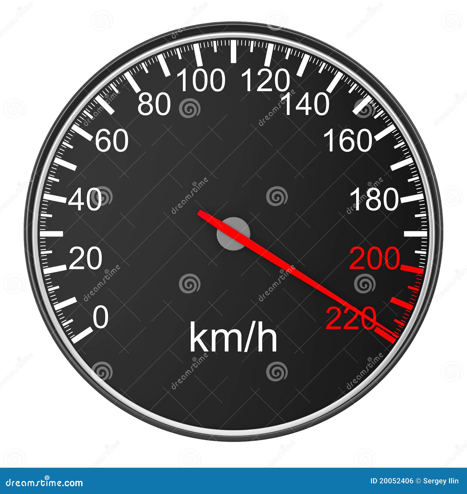 Speedometer on White Background. Isolated 3D Image Stock Illustration ...