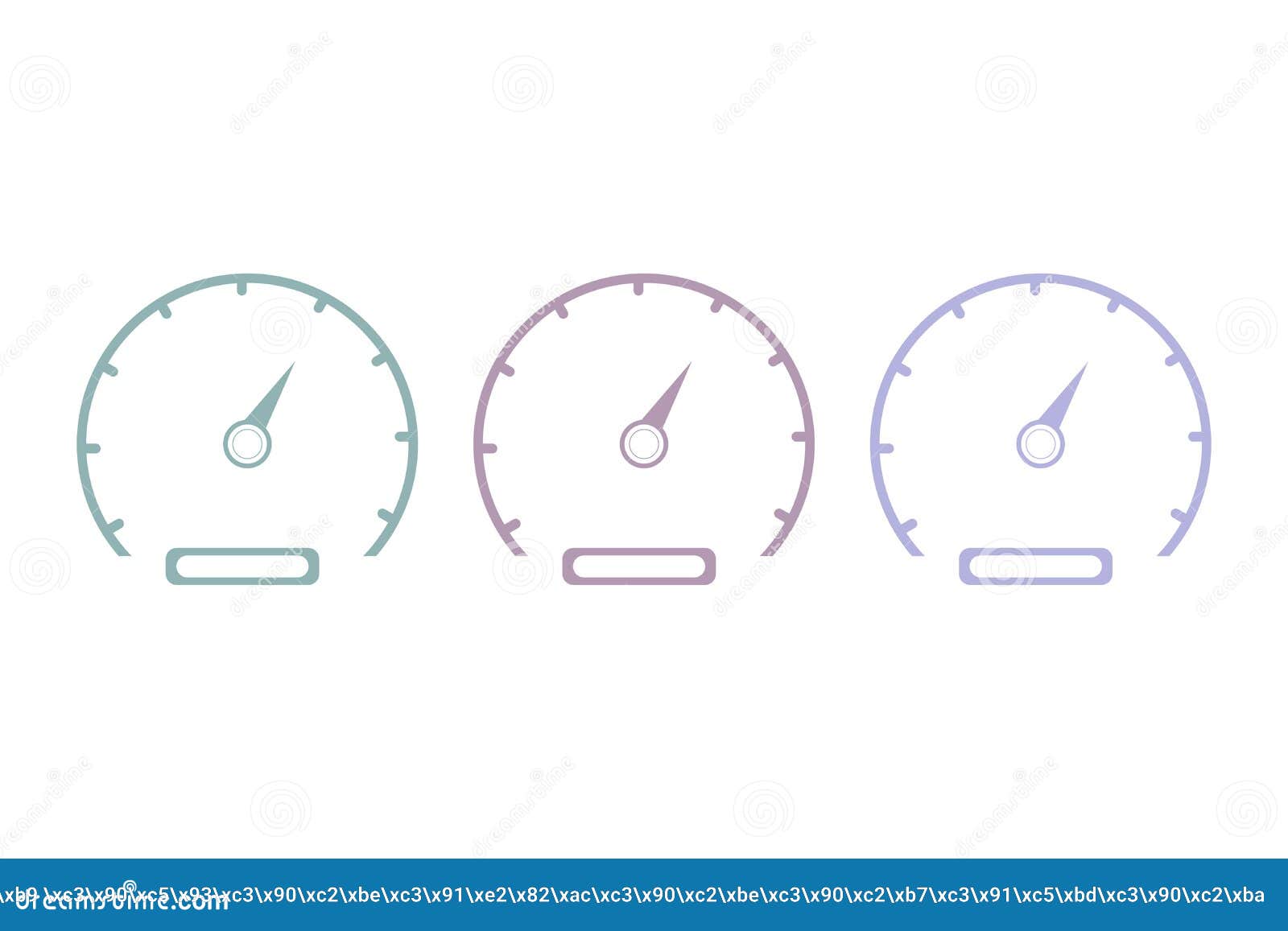 Speedometer White Icons On Edged Square Buttons Cartoon Vector ...