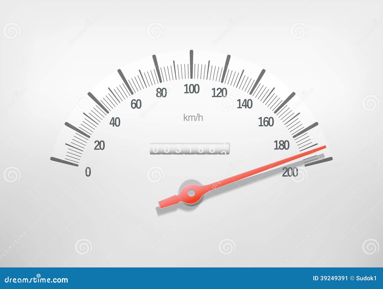 Speedometer on a White Surface Stock Illustration - Illustration of ...