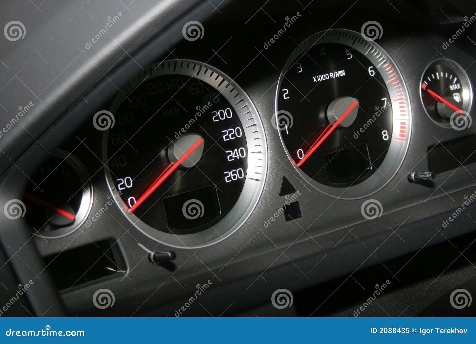 Speedometerr and Tachometer Stock Image - Image of instrument, black ...