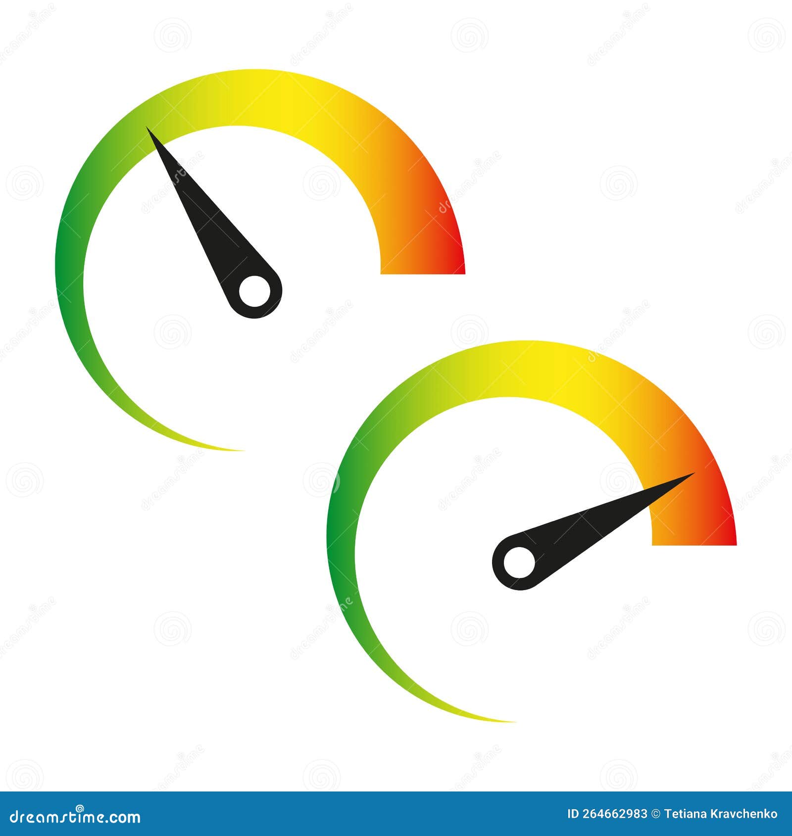 Speedometers in Flat Style. High Speed. Vector Illustration. Stock ...