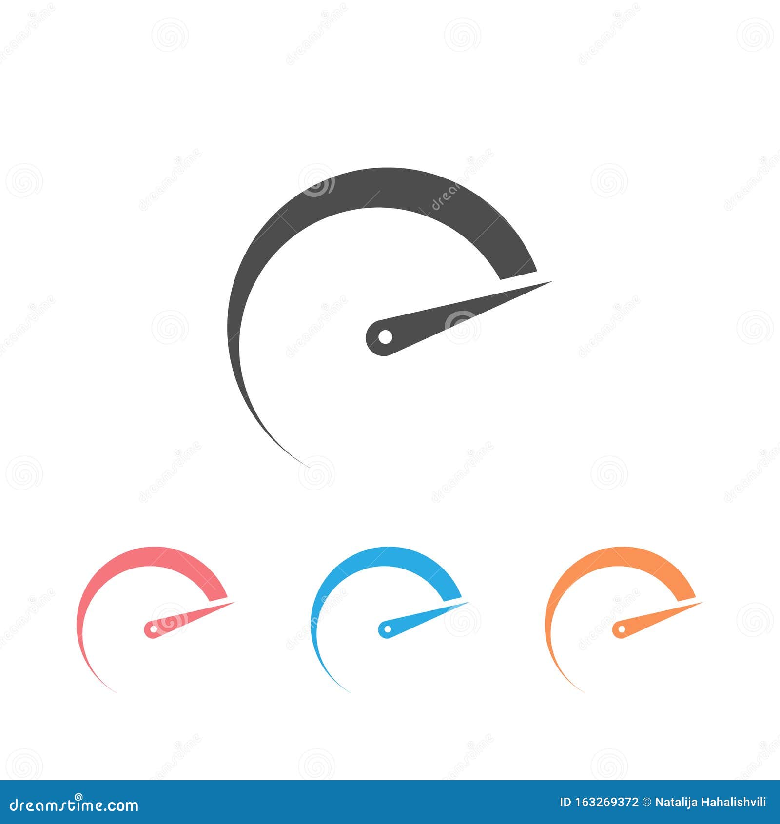 Speedometers Icon Set, Isolated. Flat Design. Flat Style Stock Vector ...