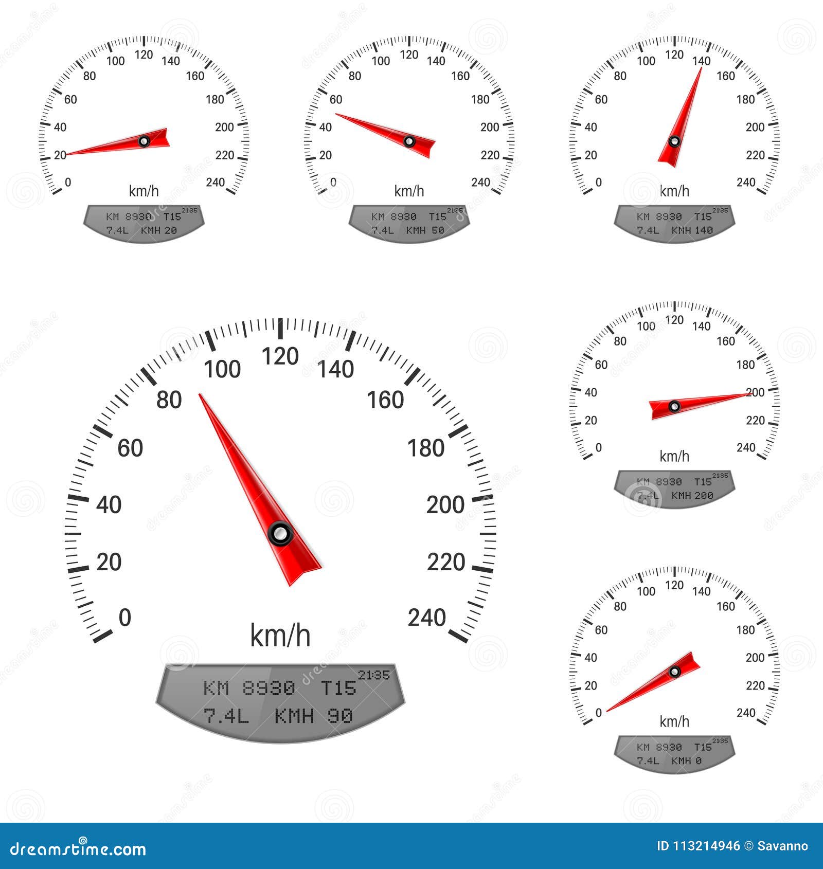 Speedometers. Round Speed Scale Stock Vector - Illustration of ...