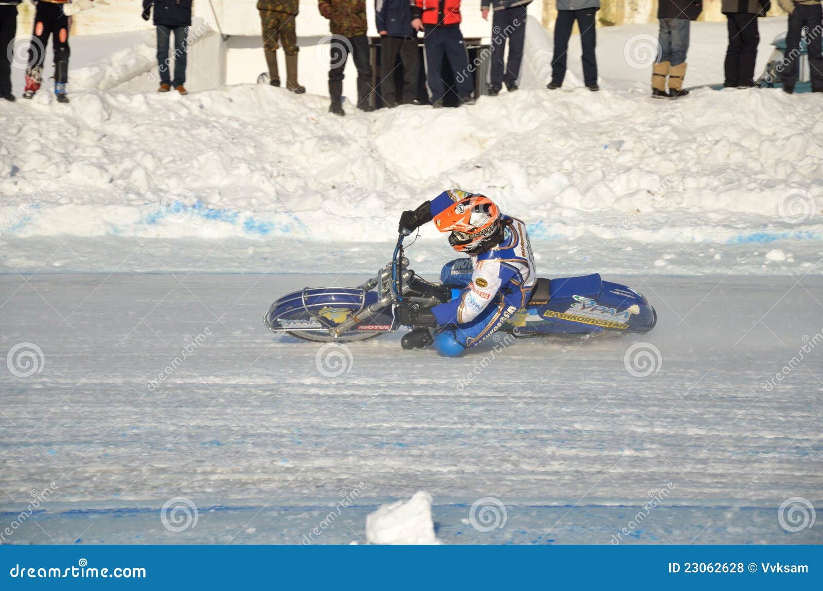 Speedway on Ice, Turn on a Motorcycle Editorial Stock Photo - Image of ...