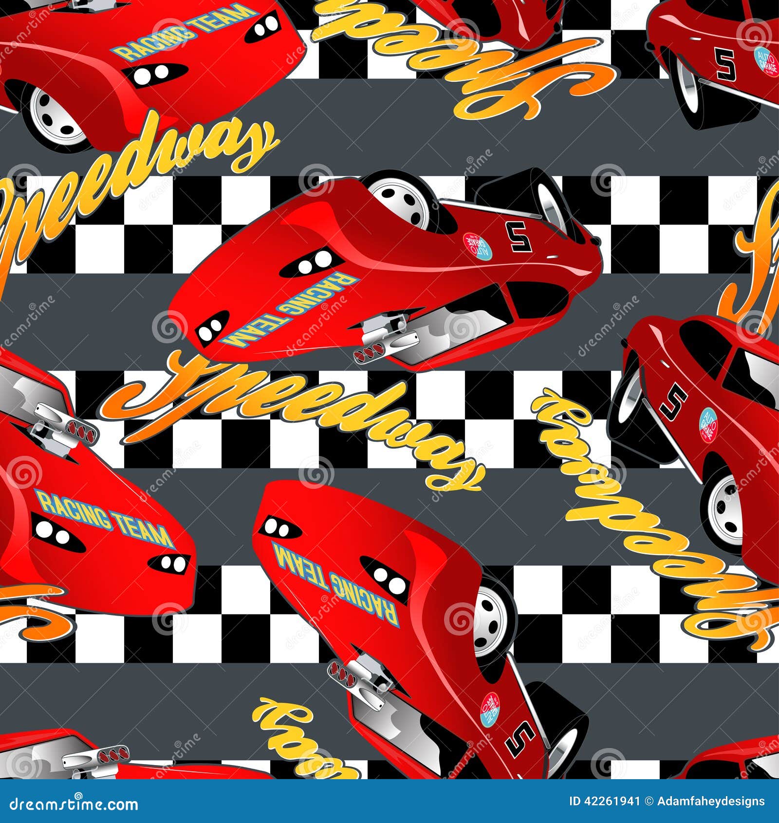 Racing Car Seamless Pattern. Vector Illustration | CartoonDealer.com ...