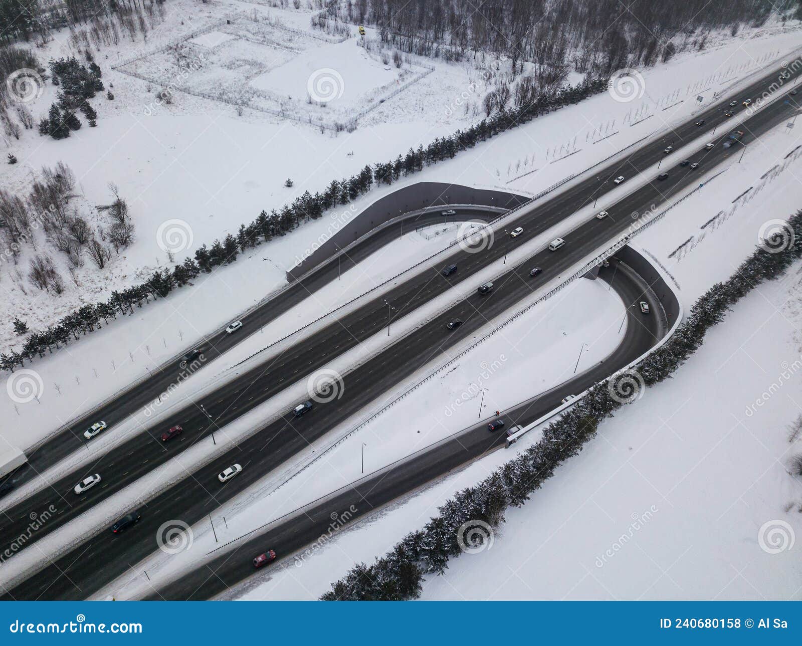 Speedway in the Suburbs. U-turn Loop Under the Highway Stock Photo ...