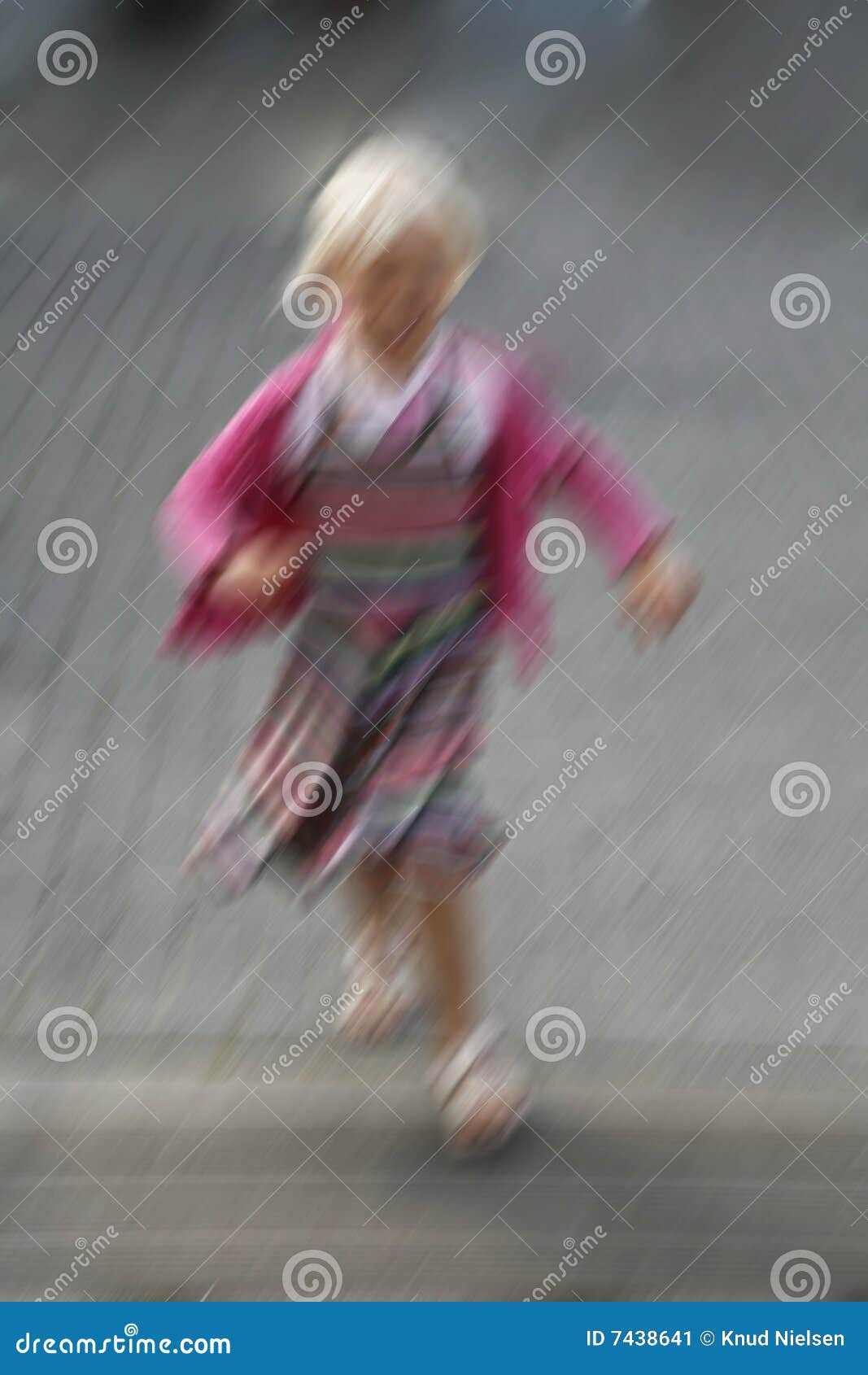 Speedy little girl stock image. Image of motion, summer - 7438641