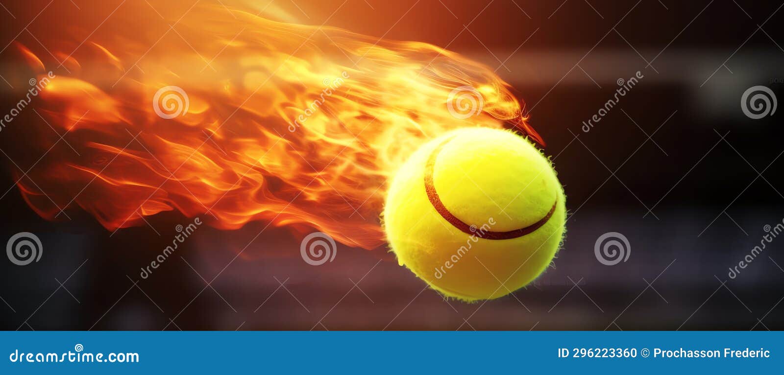 Speedy Tennis Ball in Fire, AI Generated Stock Photo - Image of ...