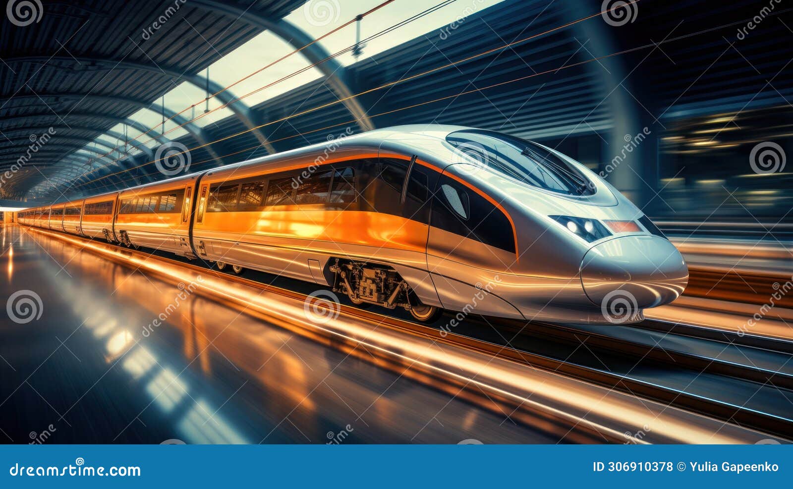 A Speedy Train on a Train Track, Stock Photo - Image of rail ...