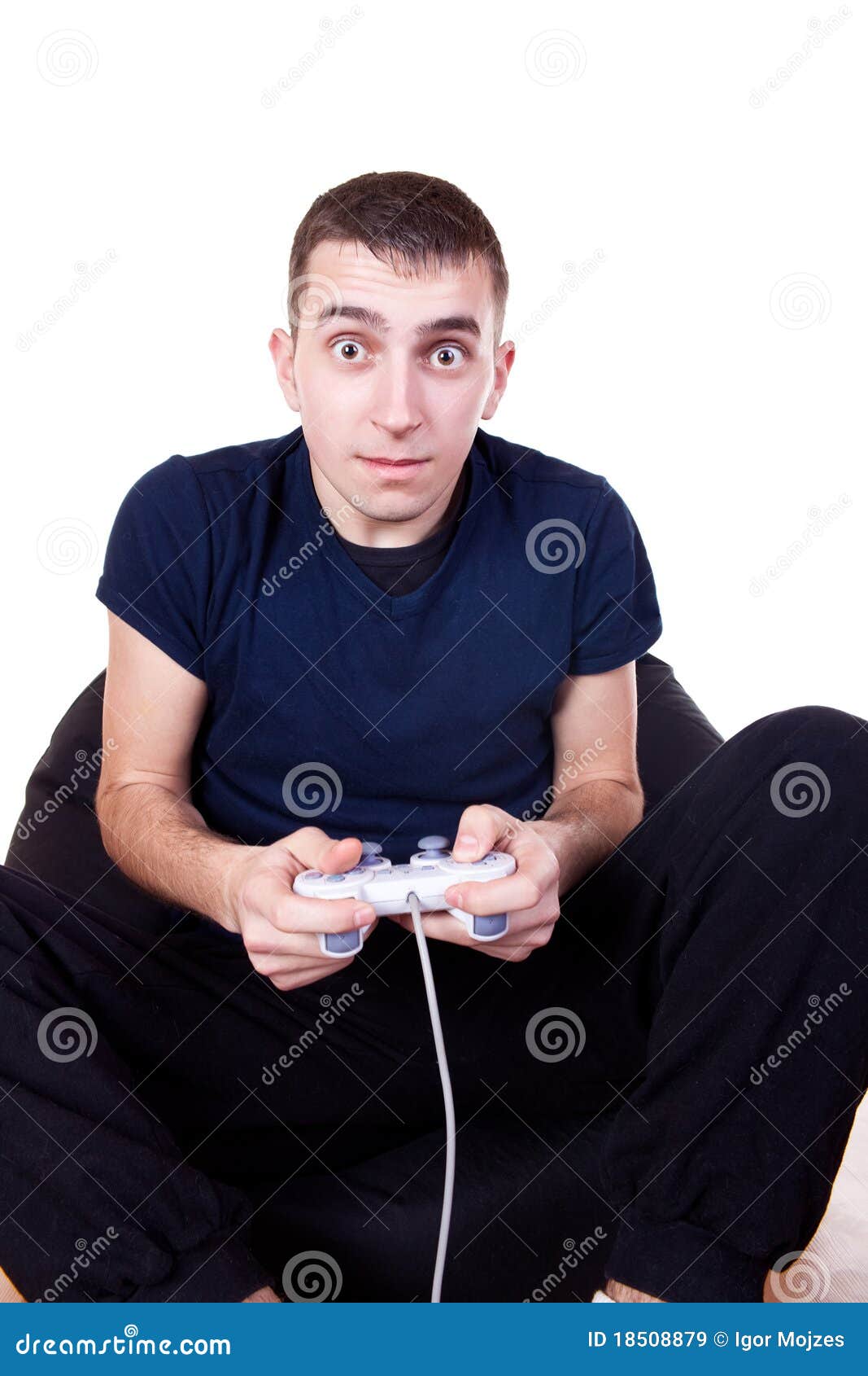 Speel De Computerspel Van De Kerel Stock Afbeelding - Image of ...