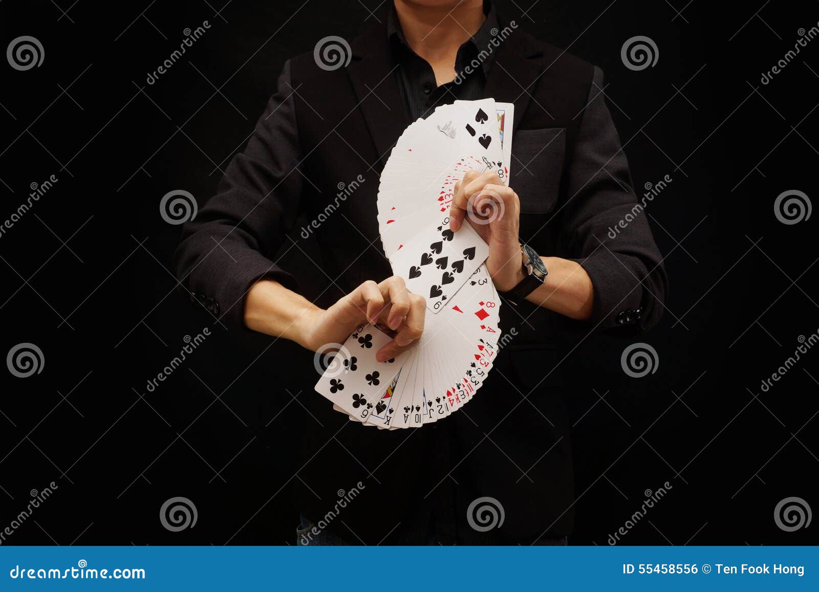 Spela kort, s-fan arkivfoto. Bild av utför, trollkarlar - 55458556