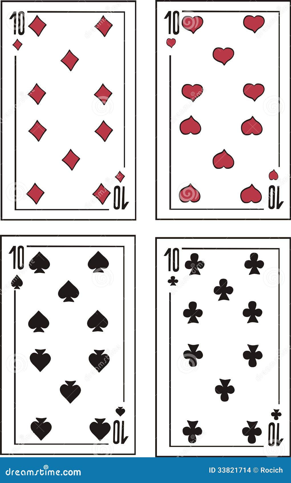 Spela kort. Tio vektor illustrationer. Illustration av dobbleri - 33821714
