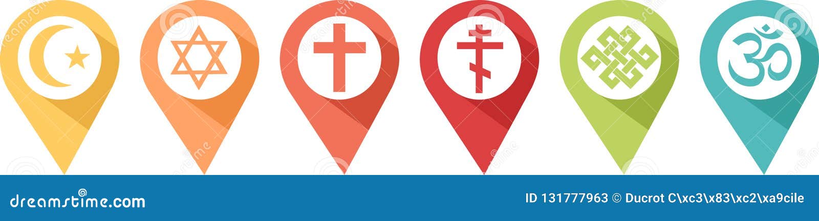 Speld Van Verschillende Godsdiensten Vector Illustratie - Illustration ...