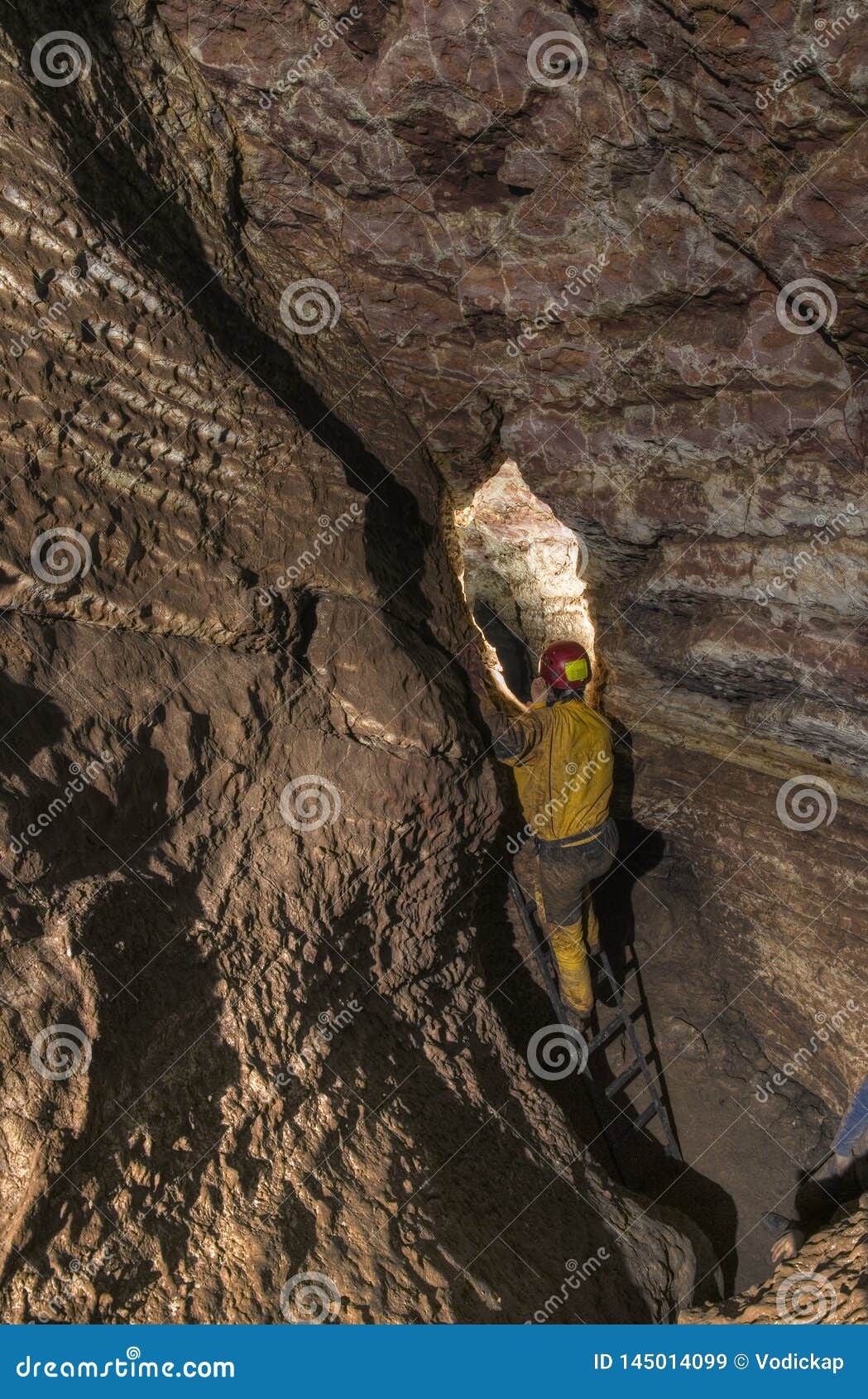 Cave Explorer Enters The Sandia Man Cave In New Mexico Editorial Photo ...