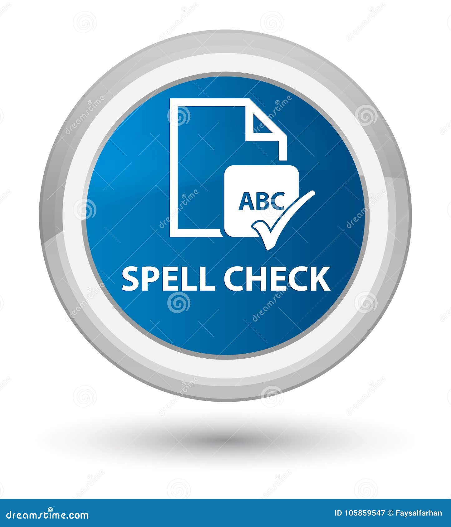 Spell Check Document Prime Blue Round Button Stock Illustration ...