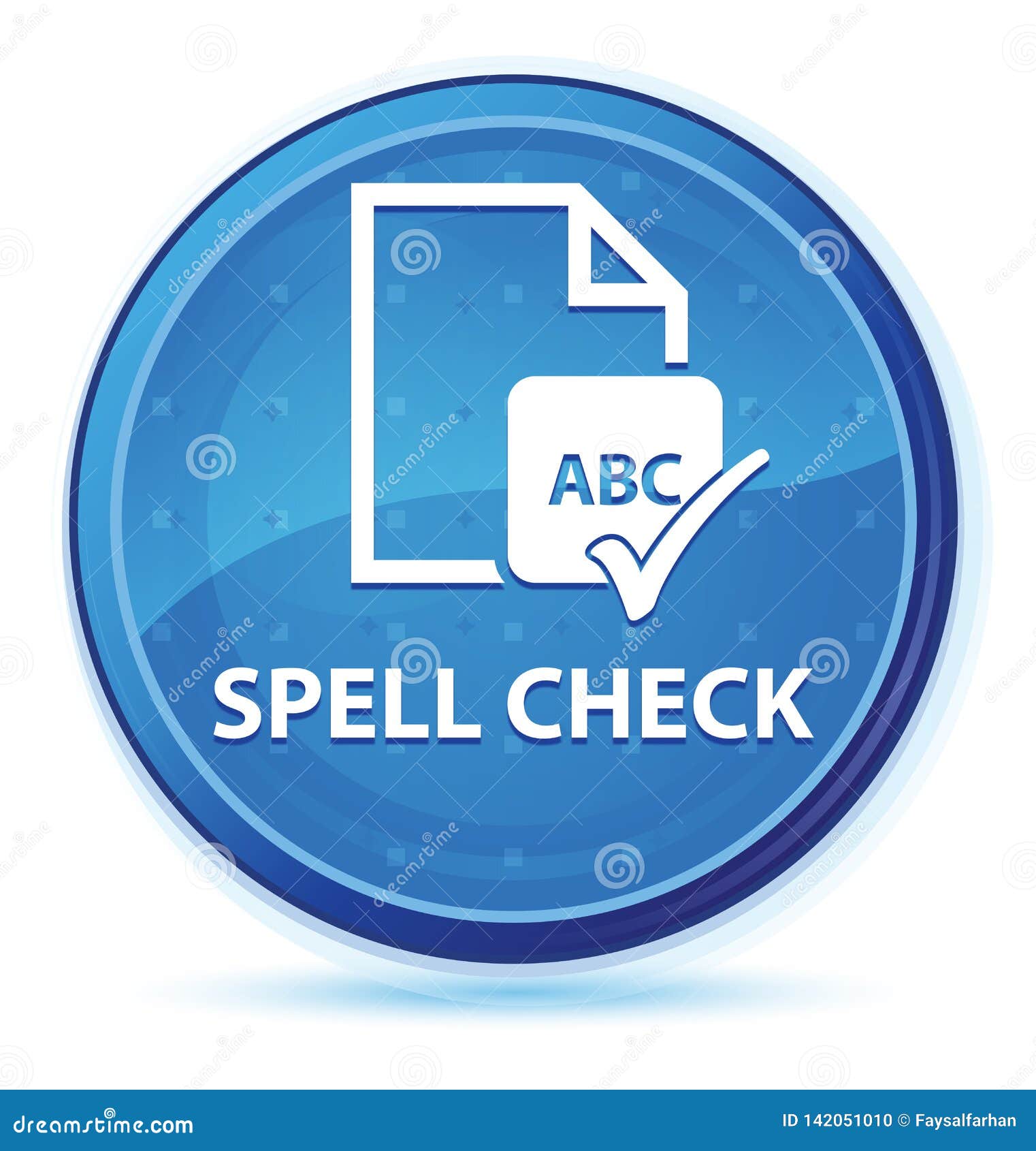 Spell Check Document Midnight Blue Prime Round Button Stock Vector ...