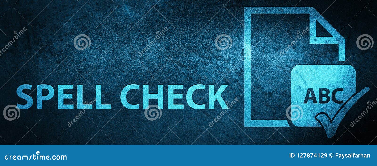Spell Check Document Special Blue Banner Background Stock Illustration ...