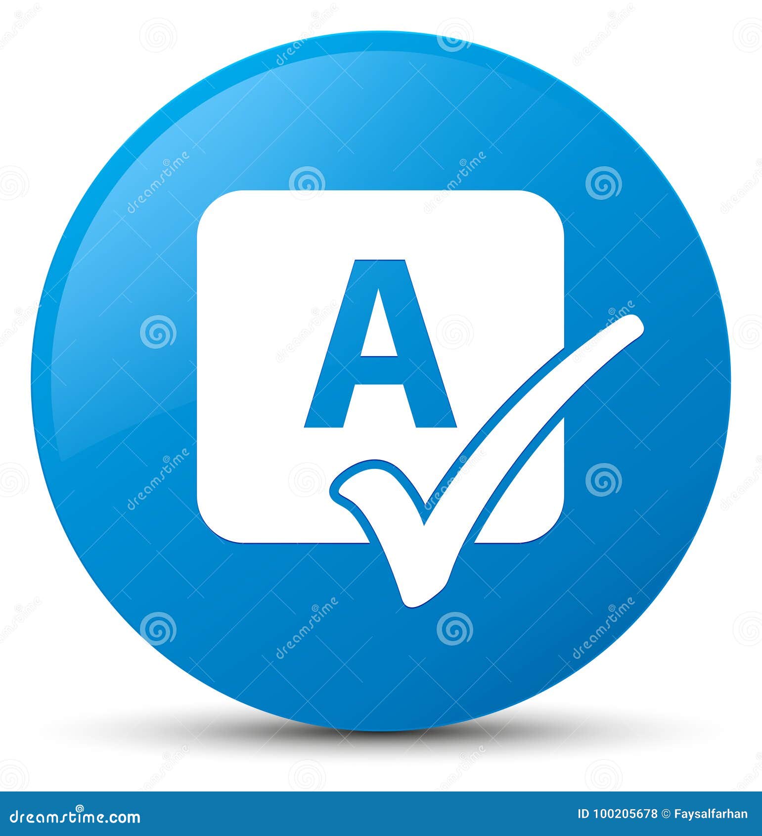 Spell Check Icon Cyan Blue Round Button Stock Illustration ...