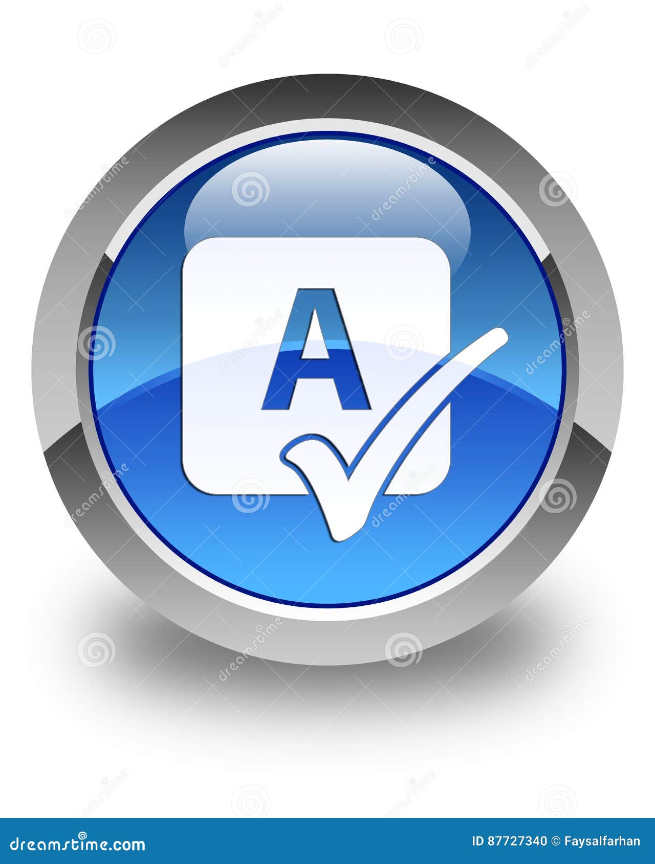 Spell Check Icon Glossy Blue Round Button Stock Illustration ...