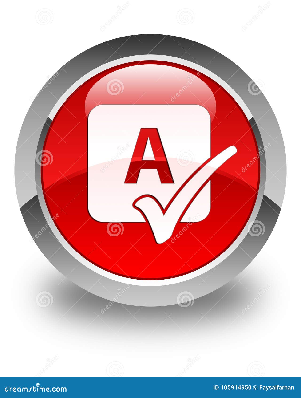 Spell Check Icon Glossy Red Round Button Stock Illustration ...