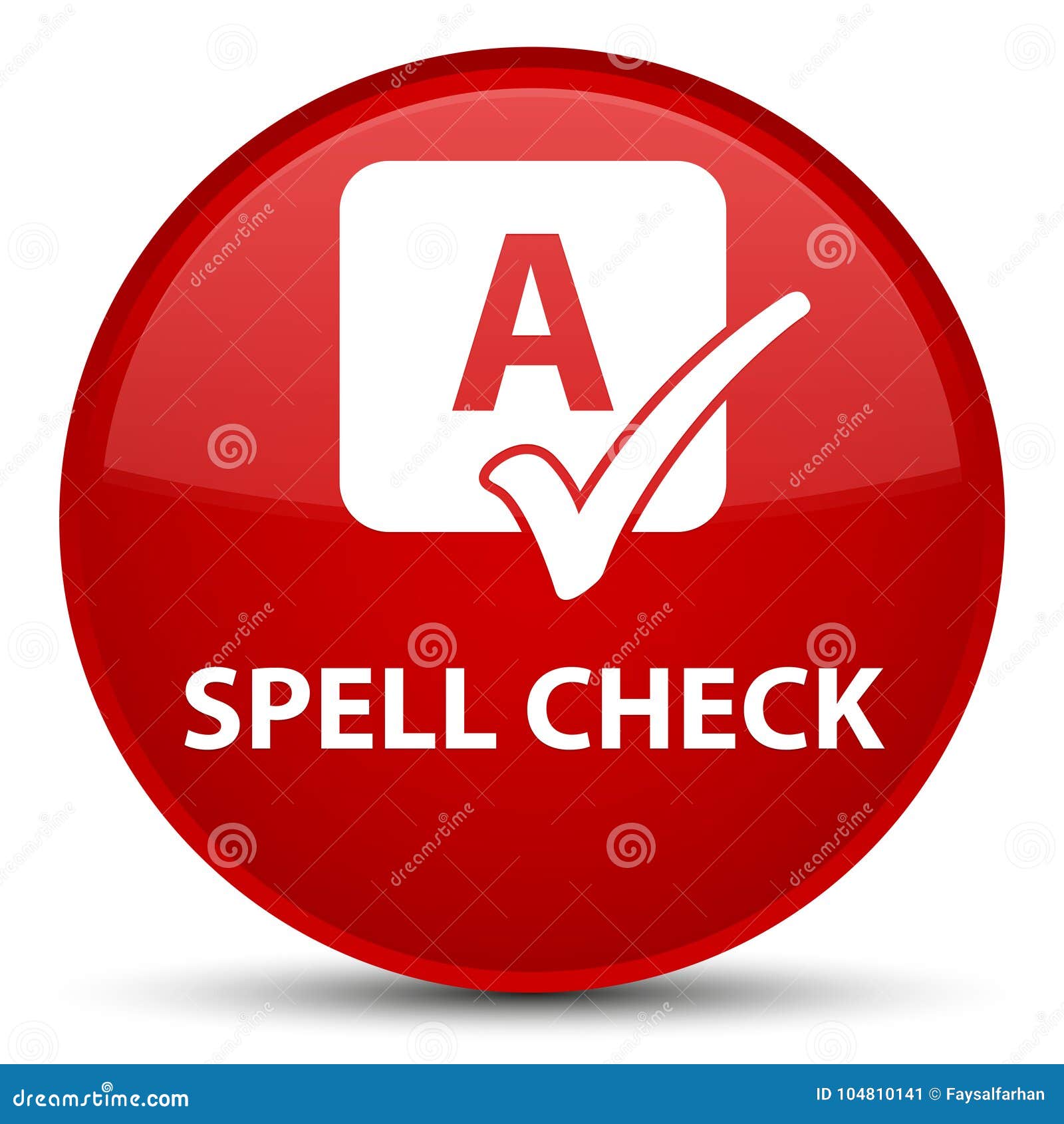 Spell Check Special Red Round Button Stock Illustration - Illustration ...