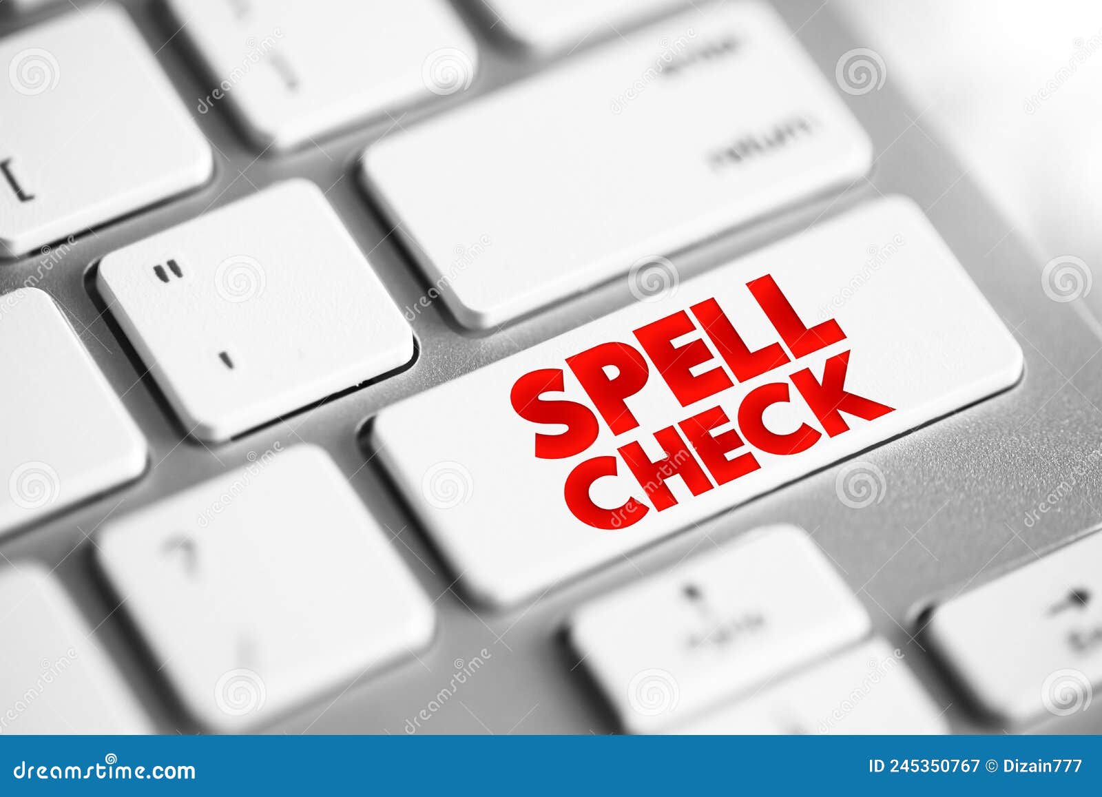 Spell Check Text Button on Keyboard, Concept Background Stock Image ...