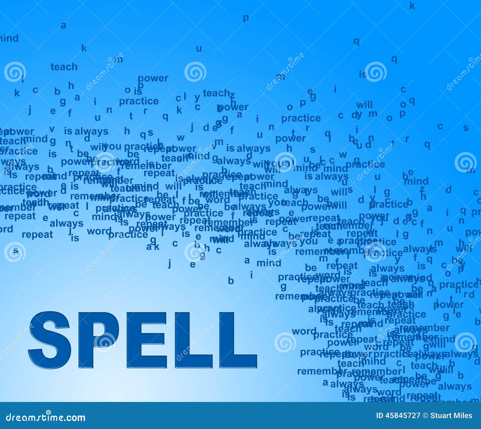Spell Words Indicates Educated College and Spelling Stock Illustration ...