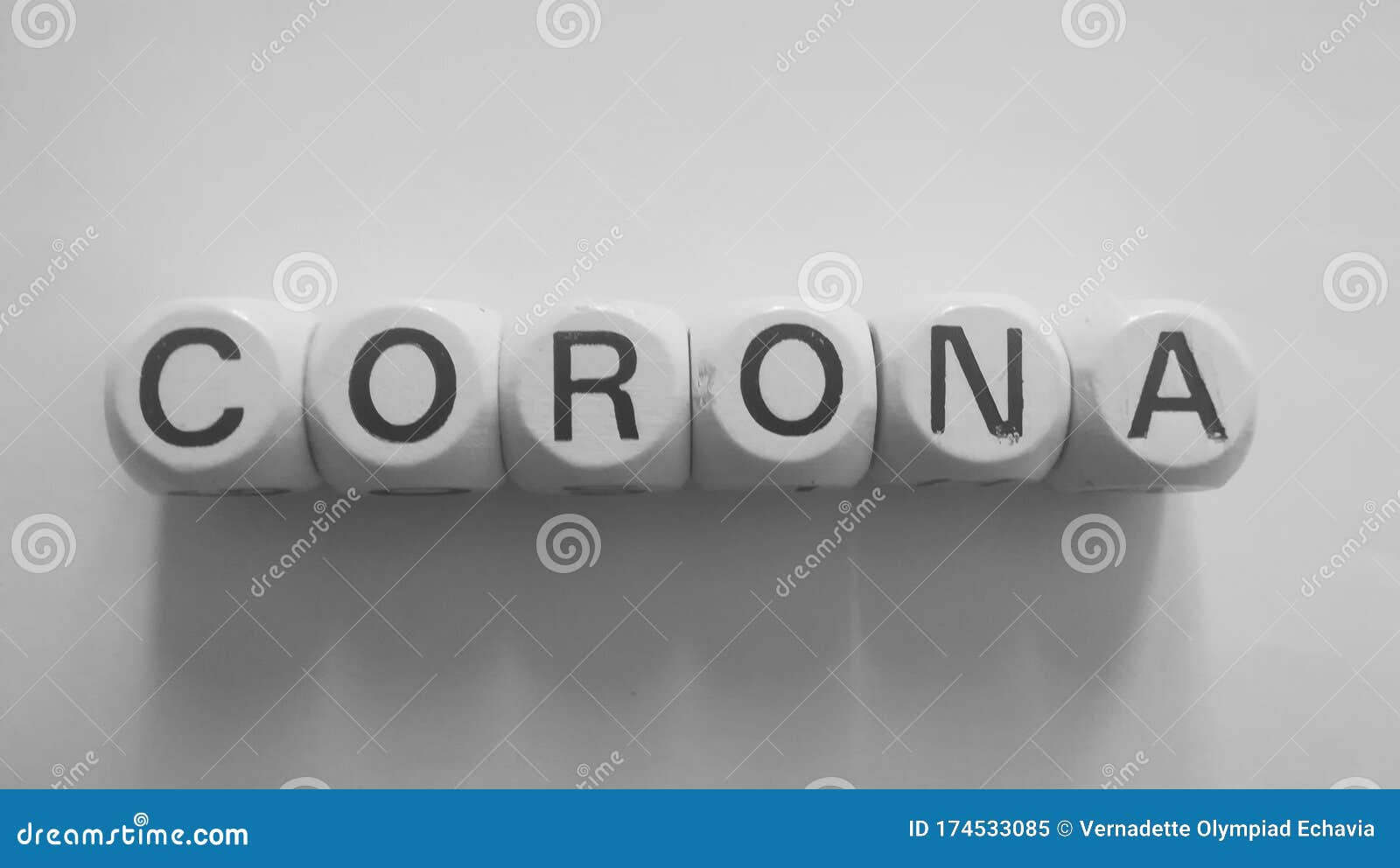 Spelling of Corona Using Wooden Dice Stock Image - Image of disease ...