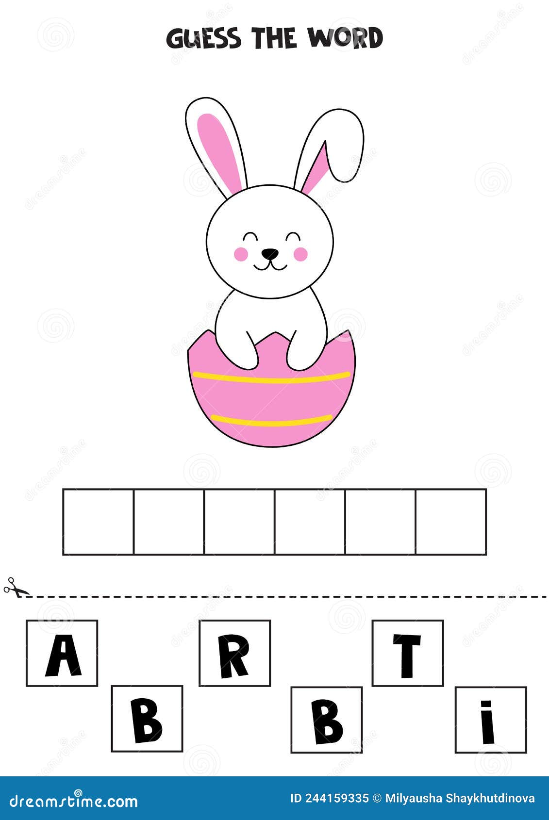 Spelling Game for Kids. Cute Cartoon Rabbit. Stock Vector ...
